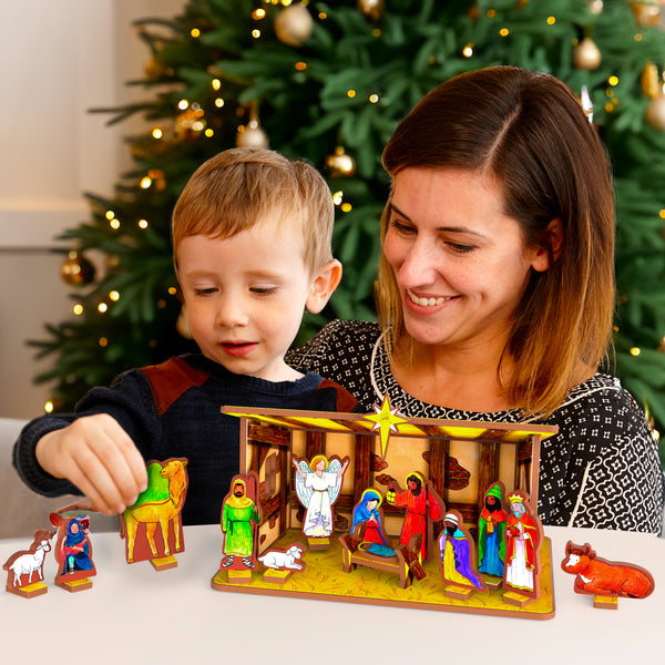 Away in a Manger Christmas Carol and Nativity Book and Playset ...